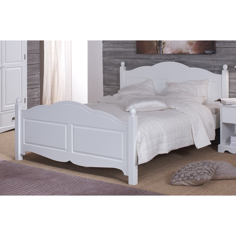 Lit Blanc 2 Places 160 x 200 de Style Anglais - Beaux Meubles Pas Chers